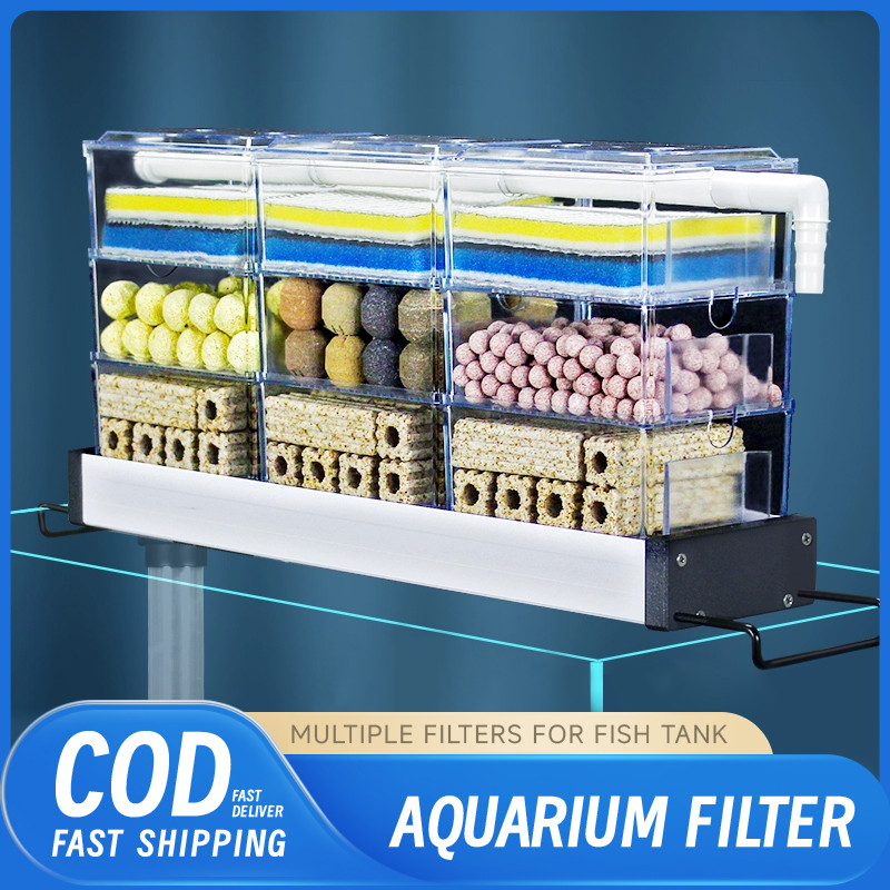 Aquarium Top Filter Box Set with Water Pump waterfall filtration for ...