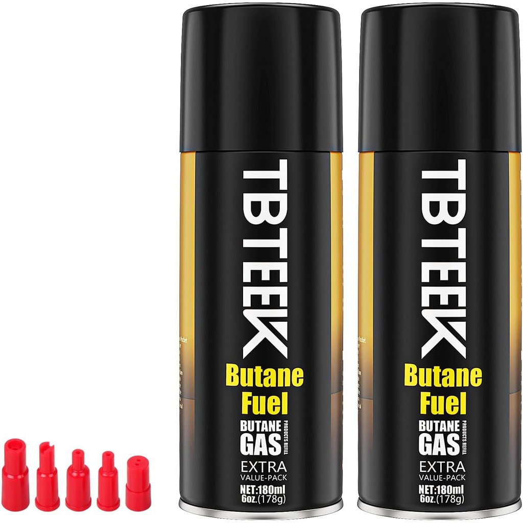 TBTeek Butane Fuel Refill, 180ml High Grade Butane Refill, Butane Fuel ...