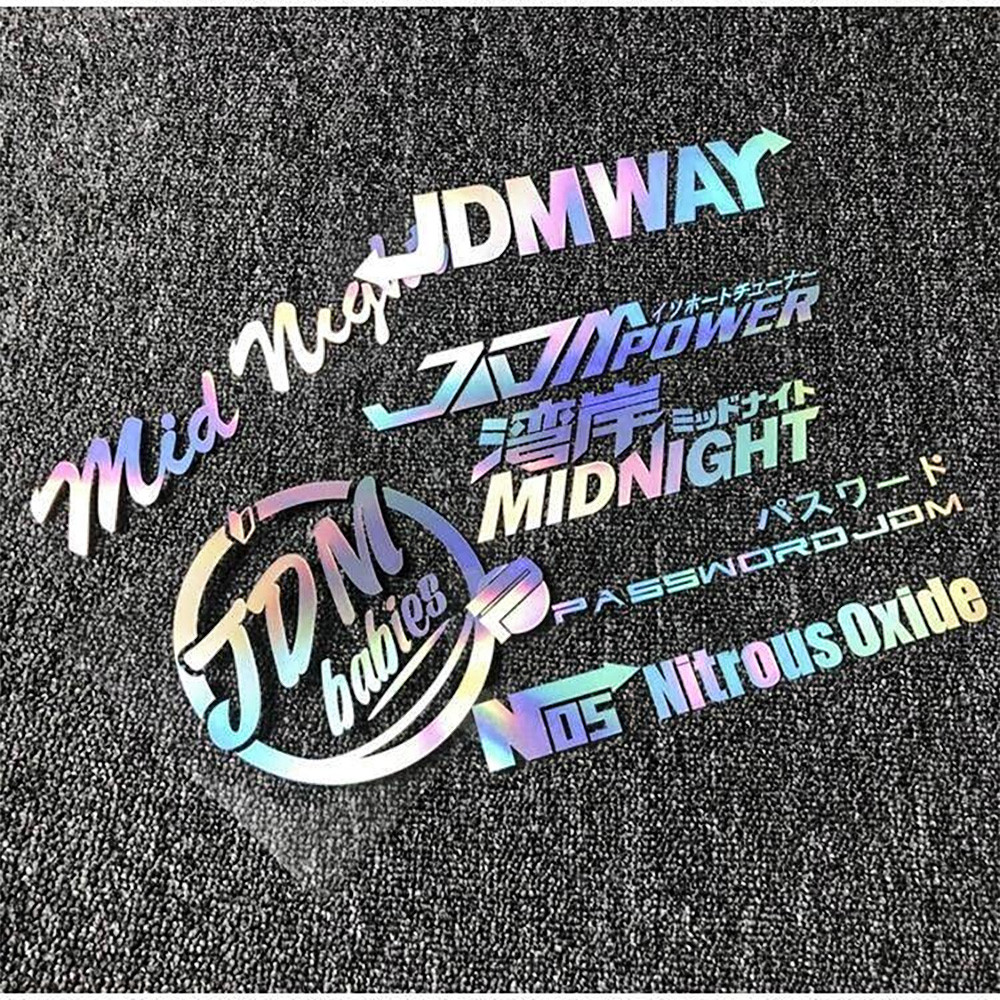 Laser Rainbow JDM Car Stickers Decoration Electric Vehicle Motorcycle ...