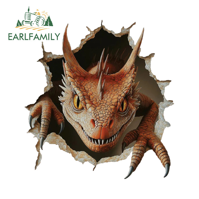 EARLFAMILY Dinosaur Tear Car Stickers Personality Occlusion Scratch ...