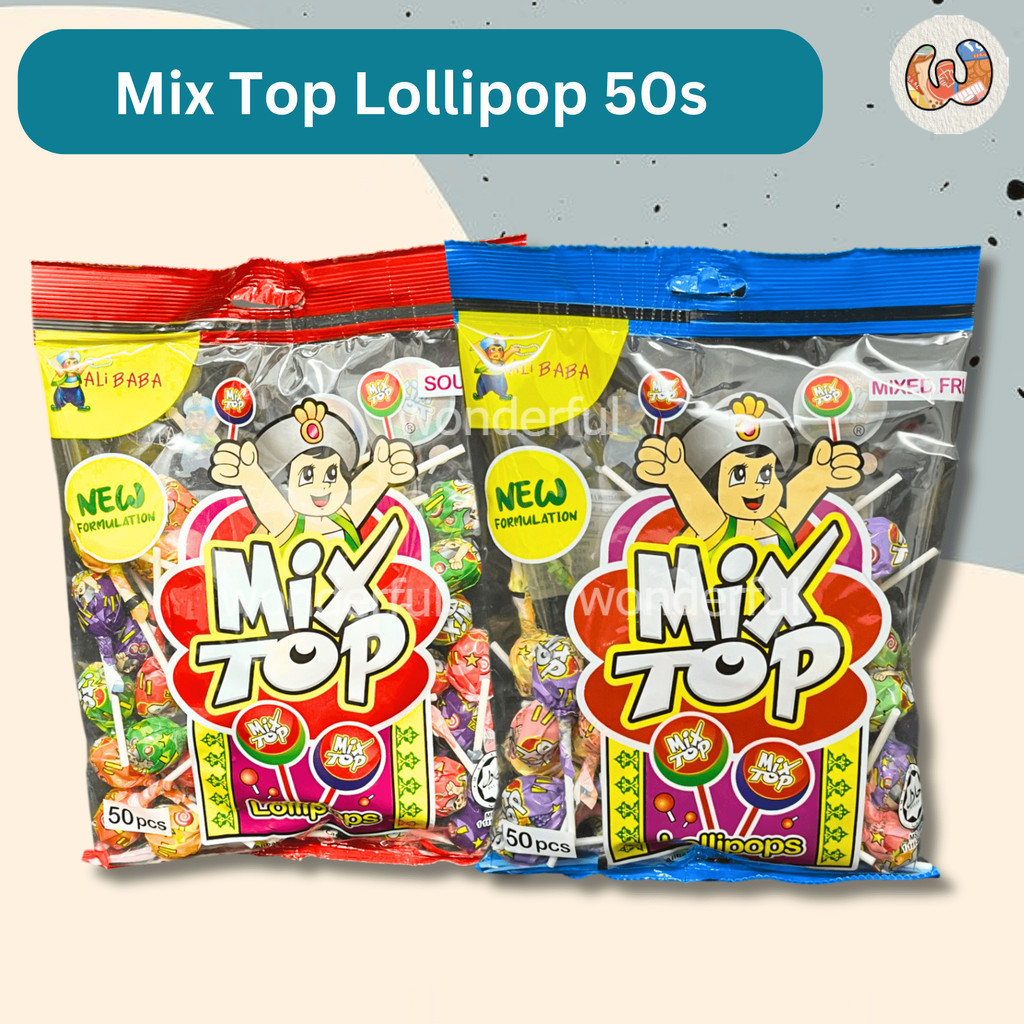 Alibaba Mix Top Lollipop Mixed Fruit / Sour Fruit 50Pcs | Shopee Malaysia