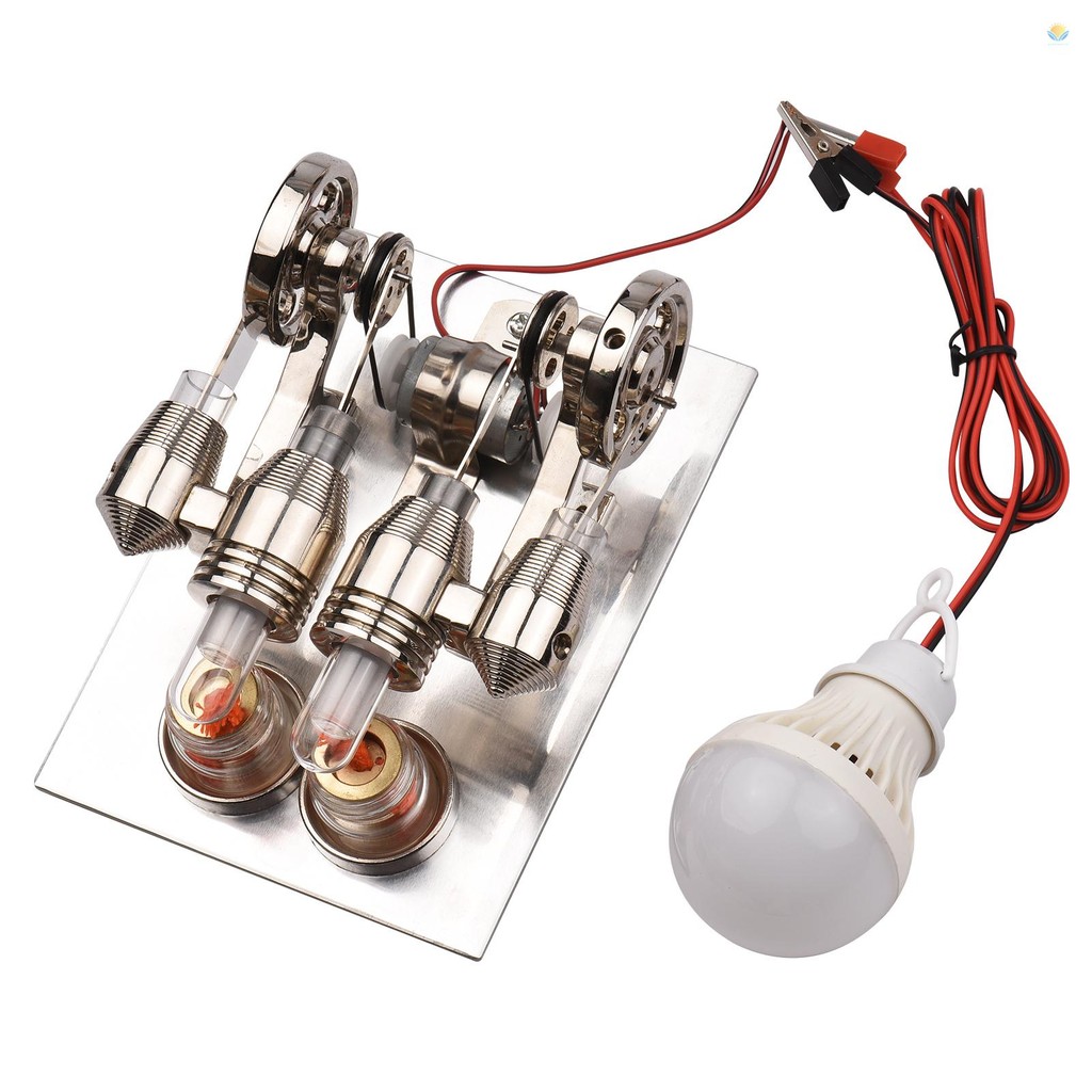 Stirling Engine Kit Dual Engine Generator Hot Air Motor Model Physical ...