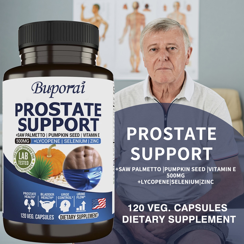 Prostate Support for Men - Saw Palmetto Lycopene Pumpkin Seed Pygeum ...