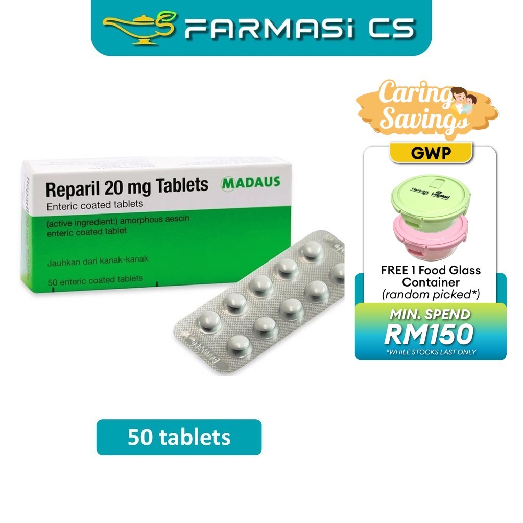 Reparil 20mg 50 Enteric Coated Tablets EXP:09/2028 [ Farmasi CS ...