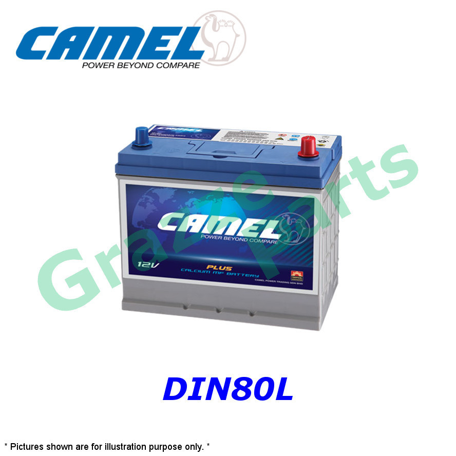 Camel Plus MF AGM DIN80 | DIN80L | 58043 | LN4 (80AH) Car Battery ...