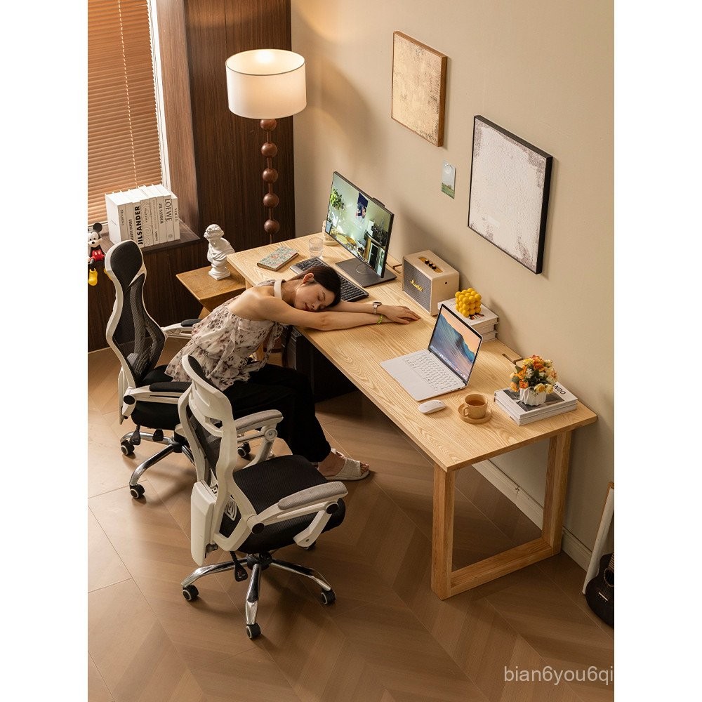 North American FAS Grade White Waxwood Double Computer Desk Household ...