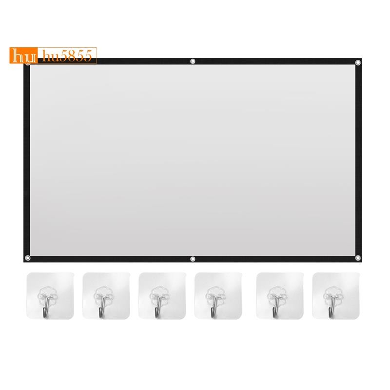 Projector Screen for Home Theater HD White Foldable Anti-Crease ...