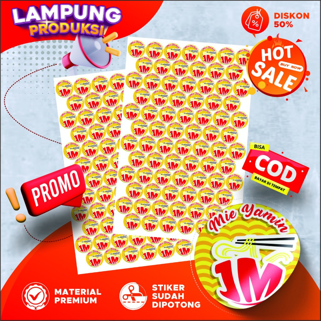 Custom Olshop Logo Food Beverage Label Stickers + Cut | Waterproof free ...