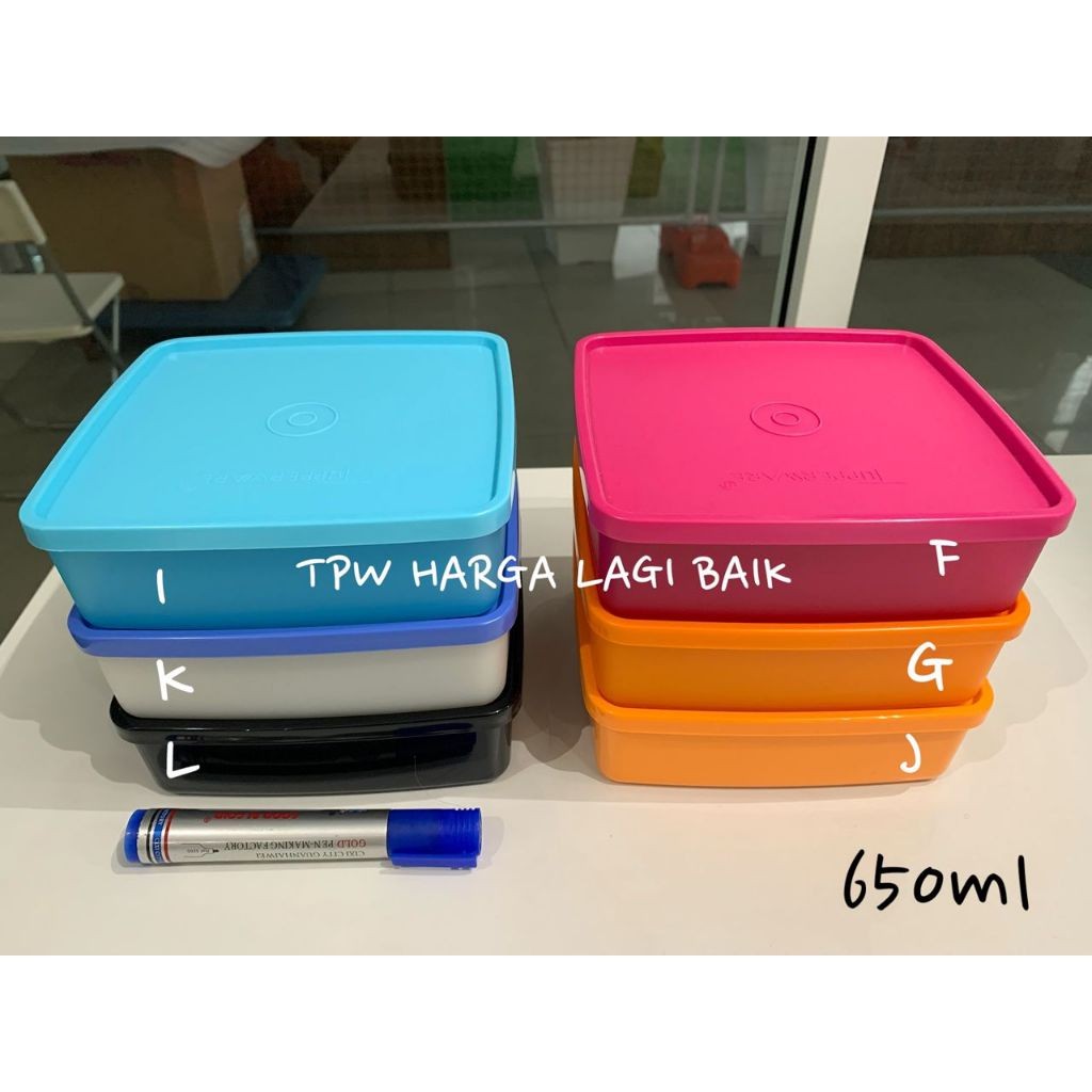 Tupperware Large Square Away 660ml (1 unit) / Bekas Kedap Udara (Air ...