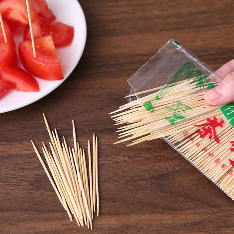 100/200Pcs Disposable Natural Bamboo Toothpick Double Side Portable ...