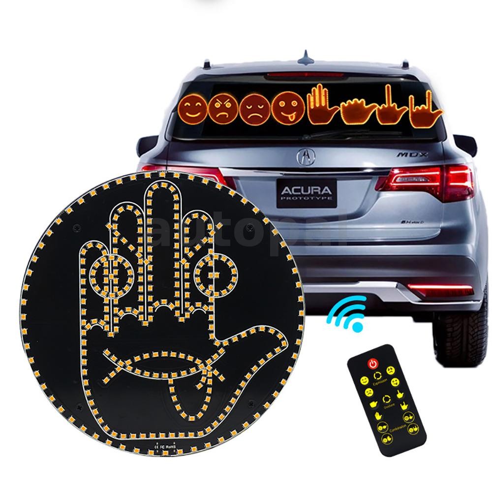 Car LED Fun Expression Light Smiley Face Light Rear Window Multi ...