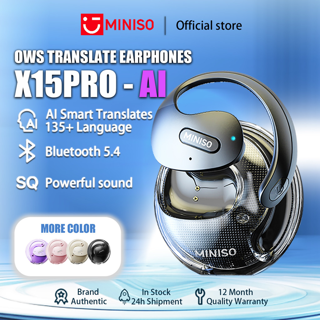 MINISO X15Pro AI OWS Wireless Bluetooth Earphones Bluetooth 5.4 Smart ...