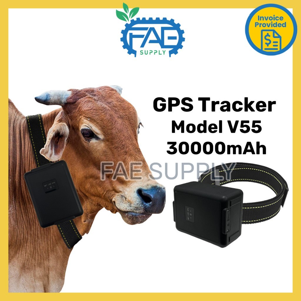 V55 GPS Tracker GPS Model Set 30000mAh Collar For Cow Cattle Goat Sheep Horse Lembu Kambing Kuda ...