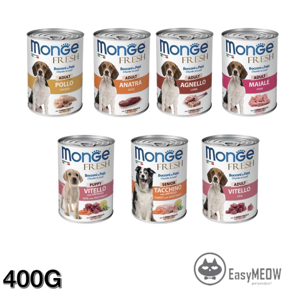 Monge Fresh Dog Canned Food - 400g / Puppy / Adult / Senior / Veal ...
