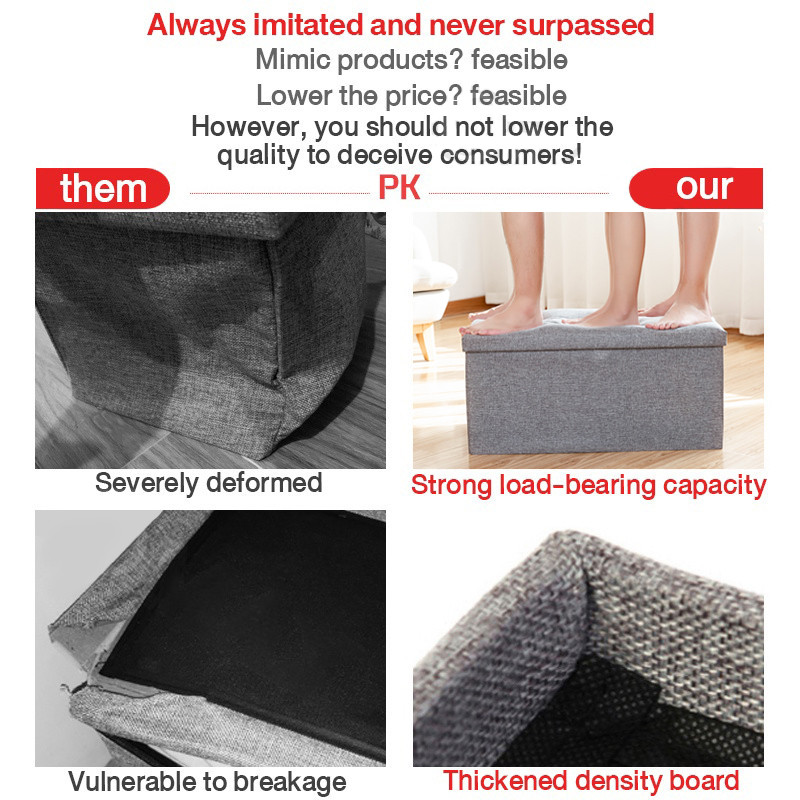 76 x 38 x 38cm Foldable Storage Stool sofa Foldable Home Organizer ...