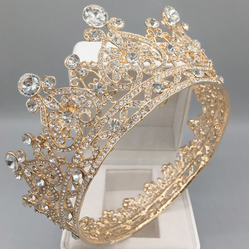 Baroque Bride Wedding Crown Headdress Wedding Dress Accessories Round ...