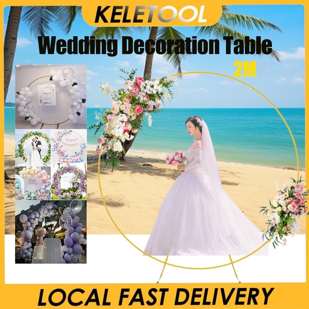 Wedding Arch Gold Metal Round Backdrop Stand Circle Balloon Arch Frame Wedding Arches Ceremony ...