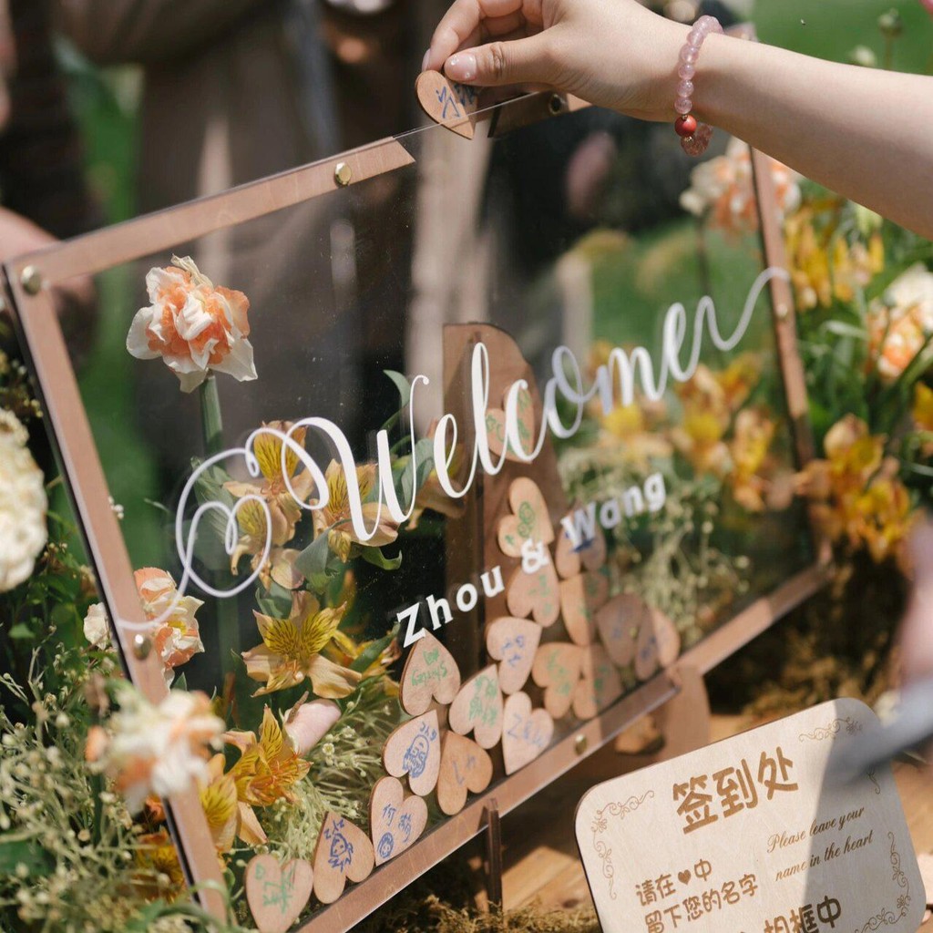 Customized Signature Board Signature Board Retro European Style Wedding ...