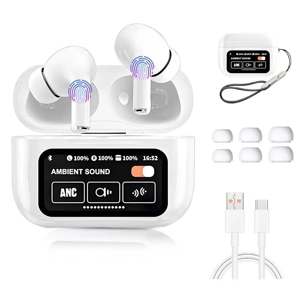 Smart TWS Bluetooth Earphone Extra Bass LED Touch Screen Bluetooth ...