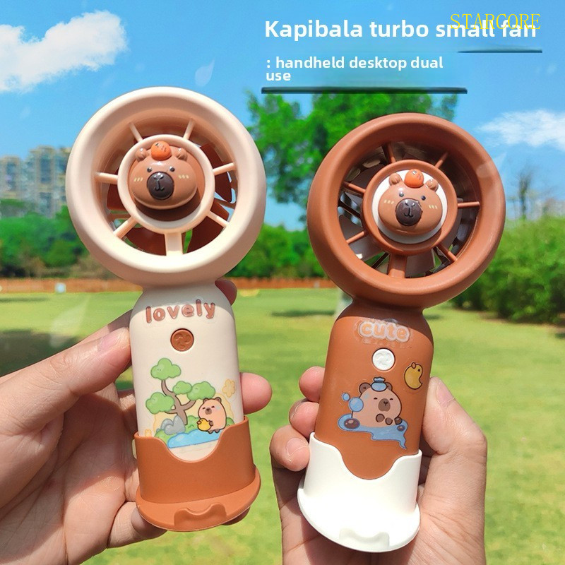 Capybara Mini USB Handheld Fan Cute Portable Rechargeable Fan Student ...