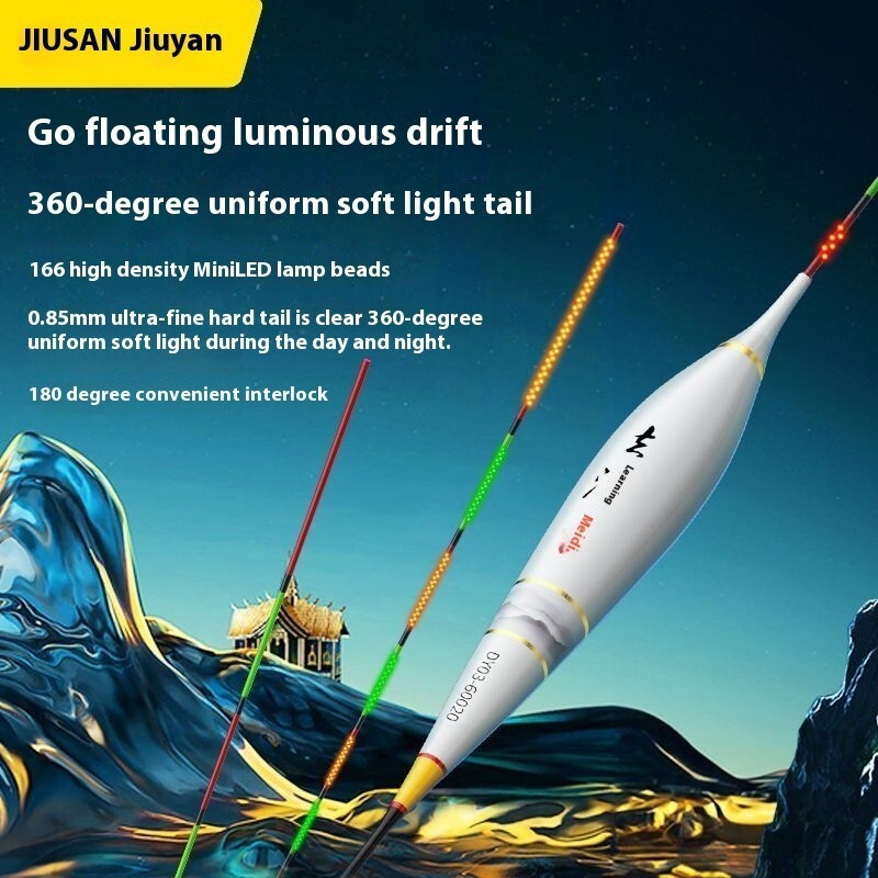 Jiuyan GlowintheDark Mini LED Float 360° Even Glow Hard Tail Electronic ...