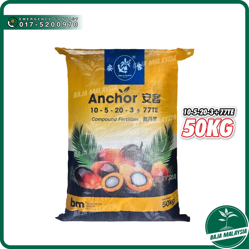 BM ANCHOR Baja NPK 10-5-20-3+77TE 50KG Baja Sebatian Tanaman Berbuah ...