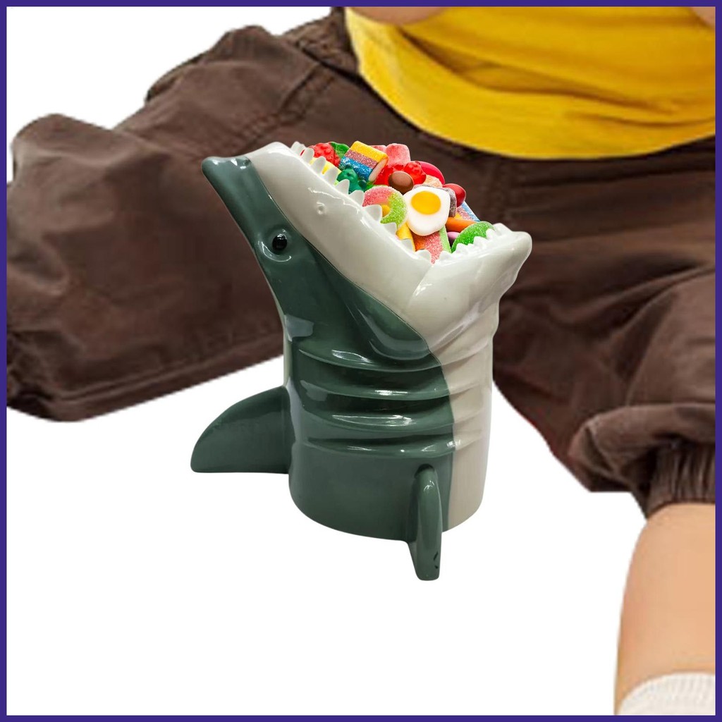 Popcorn Bucket Shark Horror Popcorn Storage Shark Shape Snack Container ...