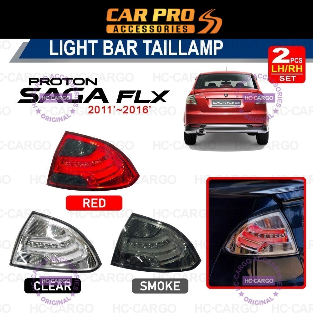 Proton Saga FLX 2011 - 2016 Brake Lamp Tail Lamp Light Bar Clear Red ...