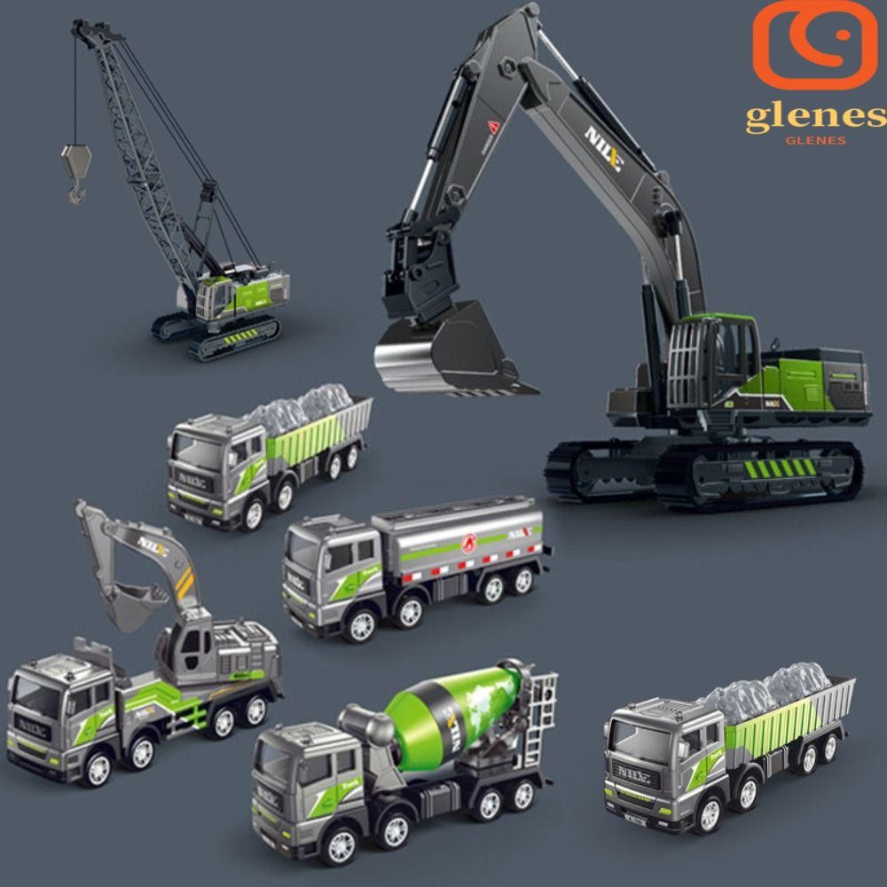 GLENES Engineering Car Model, Simulation Educational Crane Truck Toys ...