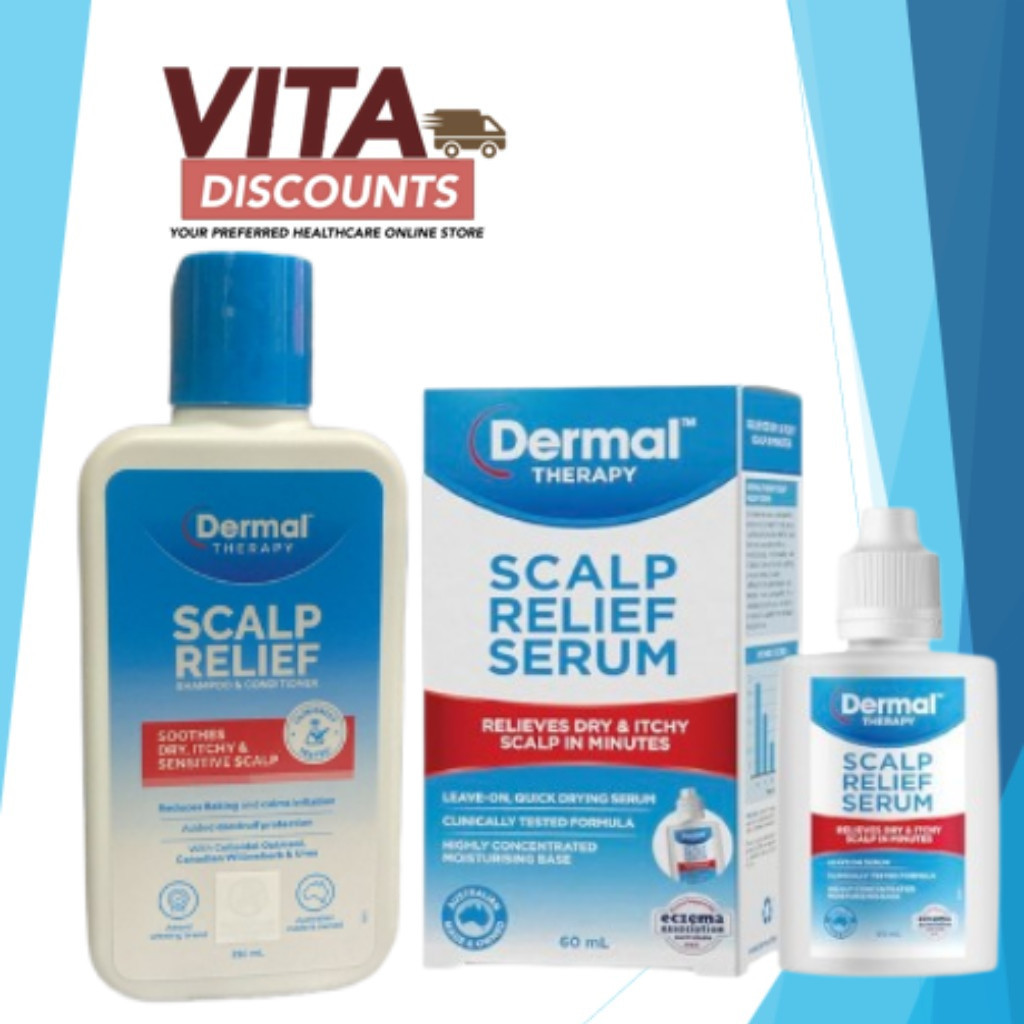 DERMAL THERAPY SCALP RELIEF SHAMPOO & CONDITIONER 210ML / SERUM 60ML ...