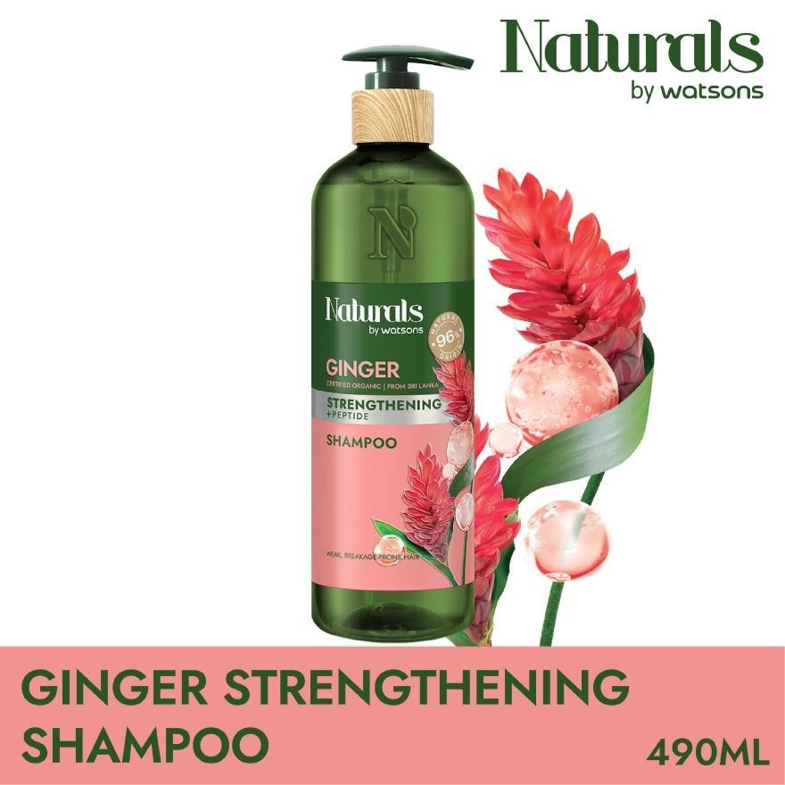 NATURALS BY WATSONS Ginger Shampoo Strengthening 490ml Weak Breakage ...