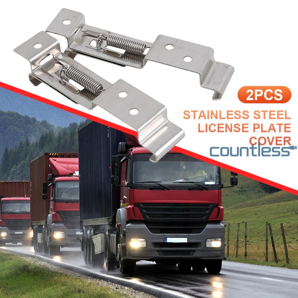 2Pcs License Plate Brackets Spring Loaded Trailer Number Plate Clips ...