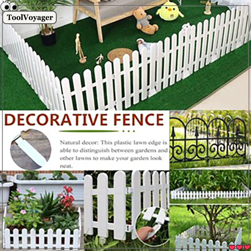 White Outdoor Plastic Fences PVC Garden Decor Fences Community Greening ...