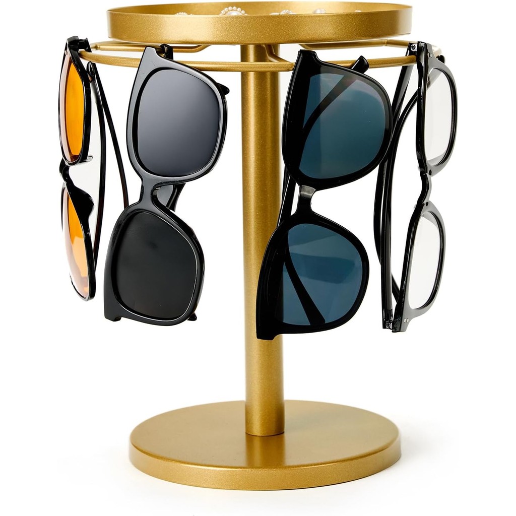 Sunglasses Organizer 360 Degree Rotating Stand Stainless Steel Glasses ...
