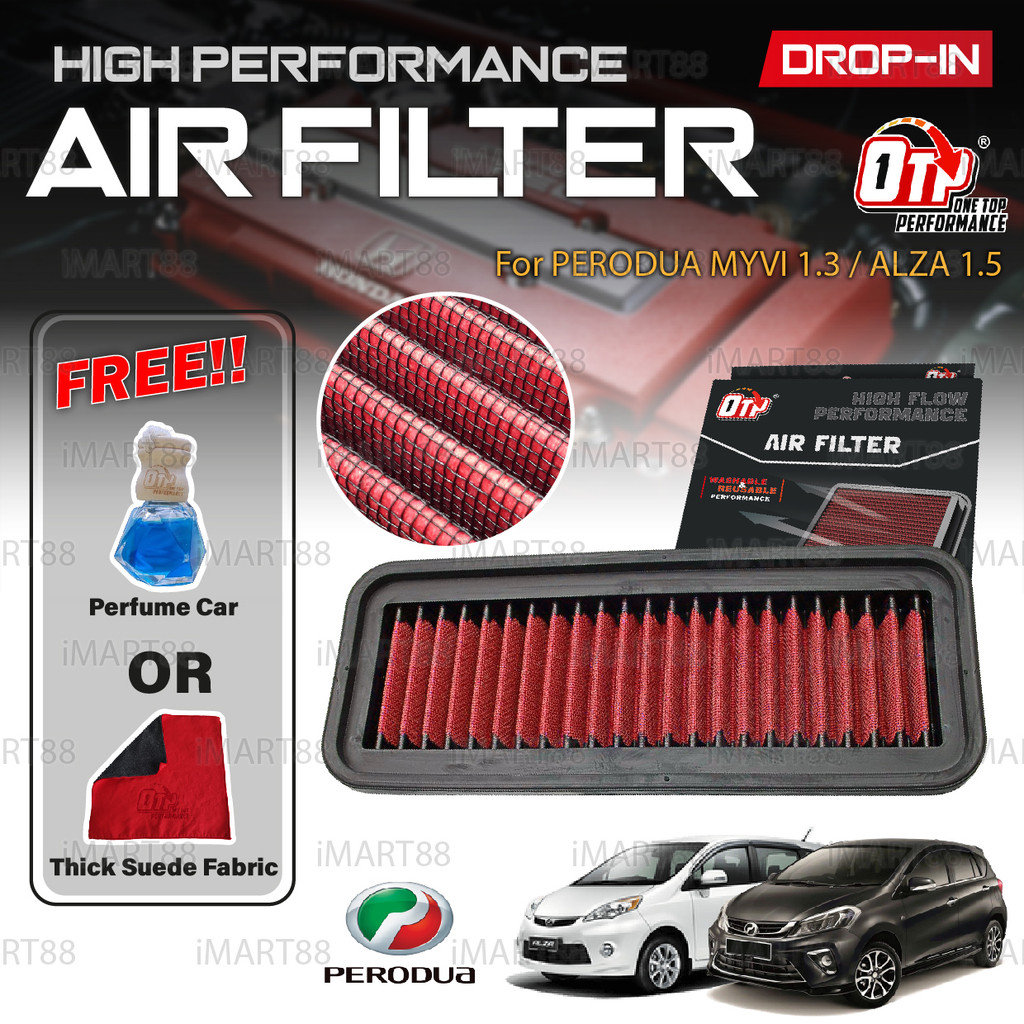 OTP Washable Drop In Air Filter Performance Perodua MYVI lagi best 1.3 ...
