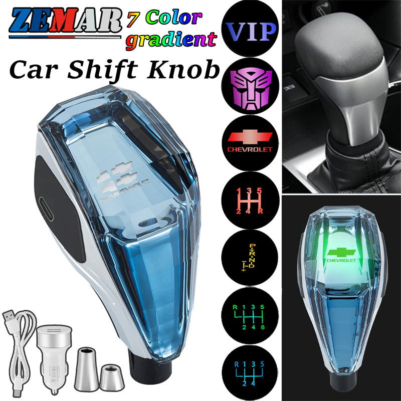 Chevrolet Car Crystal Handles Gear Shift Knob Glowing Gear Lever ...