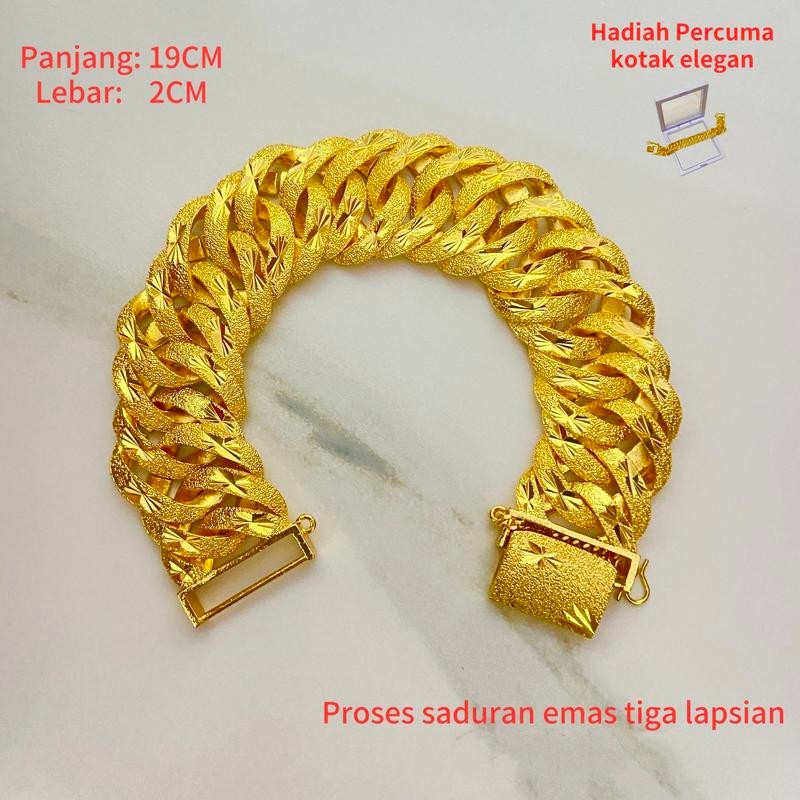 gelang emas titanium cop916 Women's gold plated bracelets send premium ...