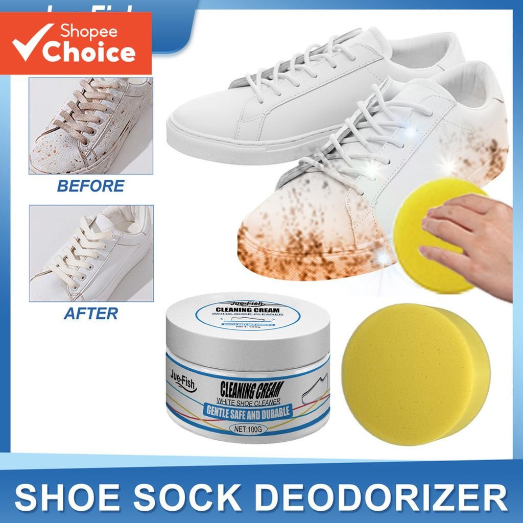 Jue Fish White Shoe Cleaning Cream 100g Stain Remover for Canvas ...