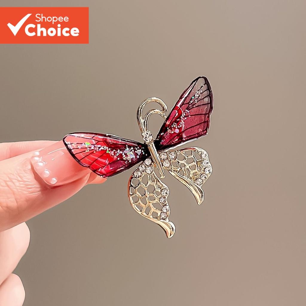 Cute Butterfly Brooch Anti-glare Buckle Classy Pin Cardigan Shawl ...