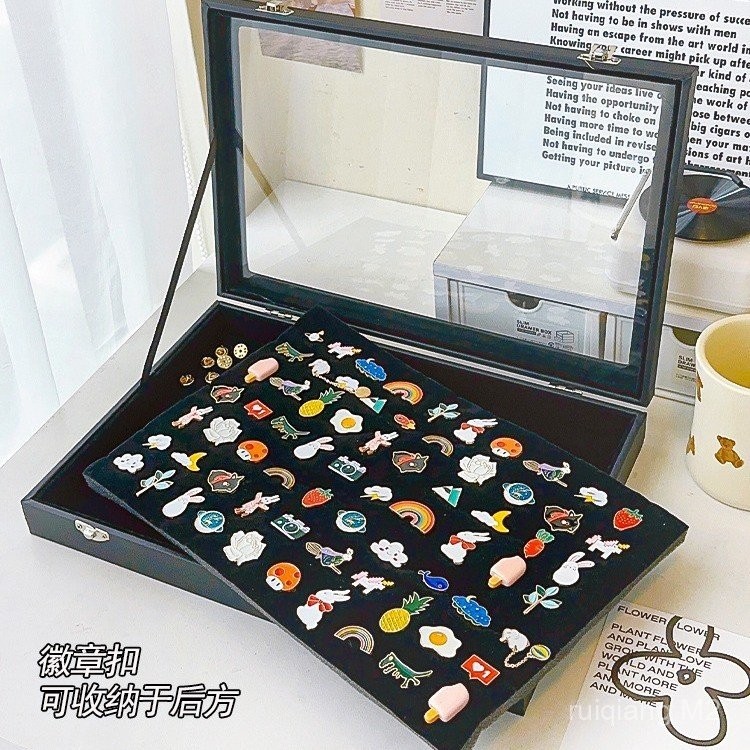 Badge Display Frame Metal Brooch Collection Storage Box Photo Frame ...