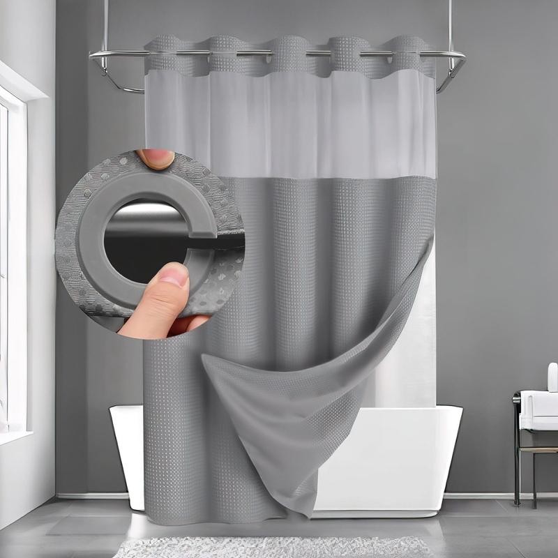Waffle Pattern Shower Curtain, 1 Count Modern Waterproof Bathroom ...