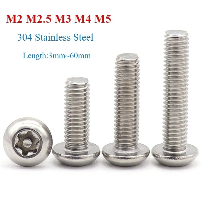 304 Stainless Steel Round Head Six Lobe Torx Button Security Bolt With ...