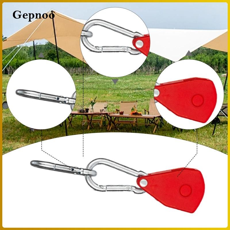 Gepnoo Ratchet Pulley Tensioning Device with Carabiner Hooks Rope ...