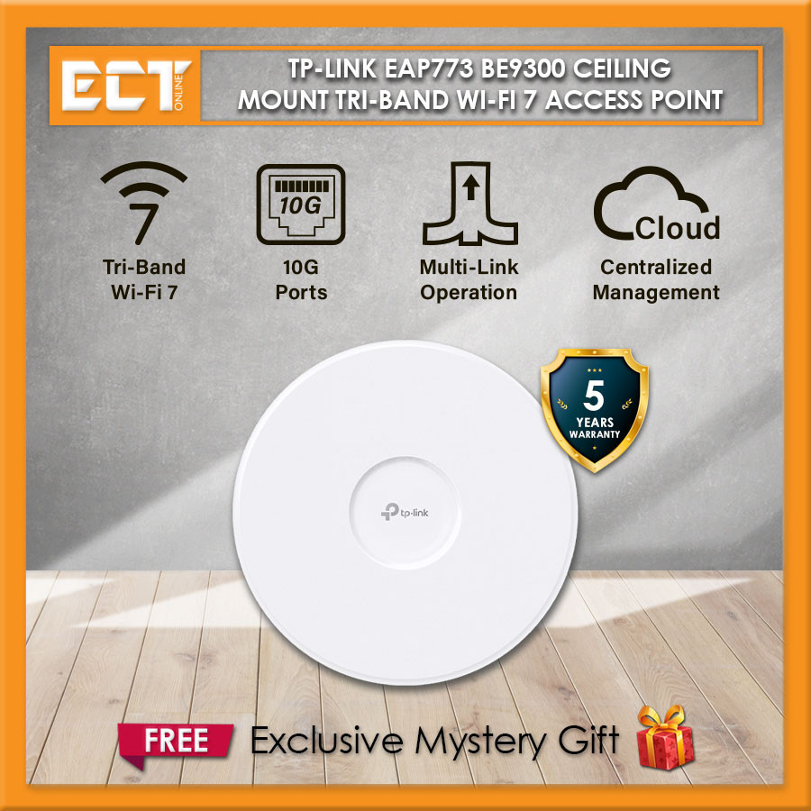 TP-Link EAP773 BE9300 Ceiling Mount Tri-Band Wi-Fi 7 Access Point with ...