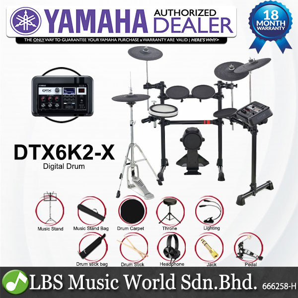 Yamaha DTX6K2-X Electric Drum Set Digital Kit with DTX-Pro Module ...