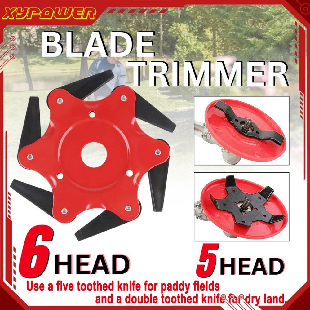 6 Blade Trimmer Head Lawn Mower Grass Weeding Replacement Metal Cutter ...