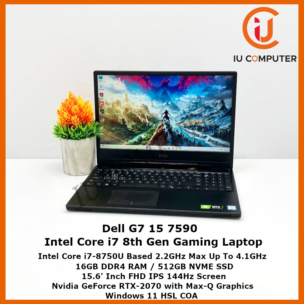 DELL GAMING G7 15 7590 INTEL I7-8750H 16GB RAM 512GB NVME SSD RTX2070 ...
