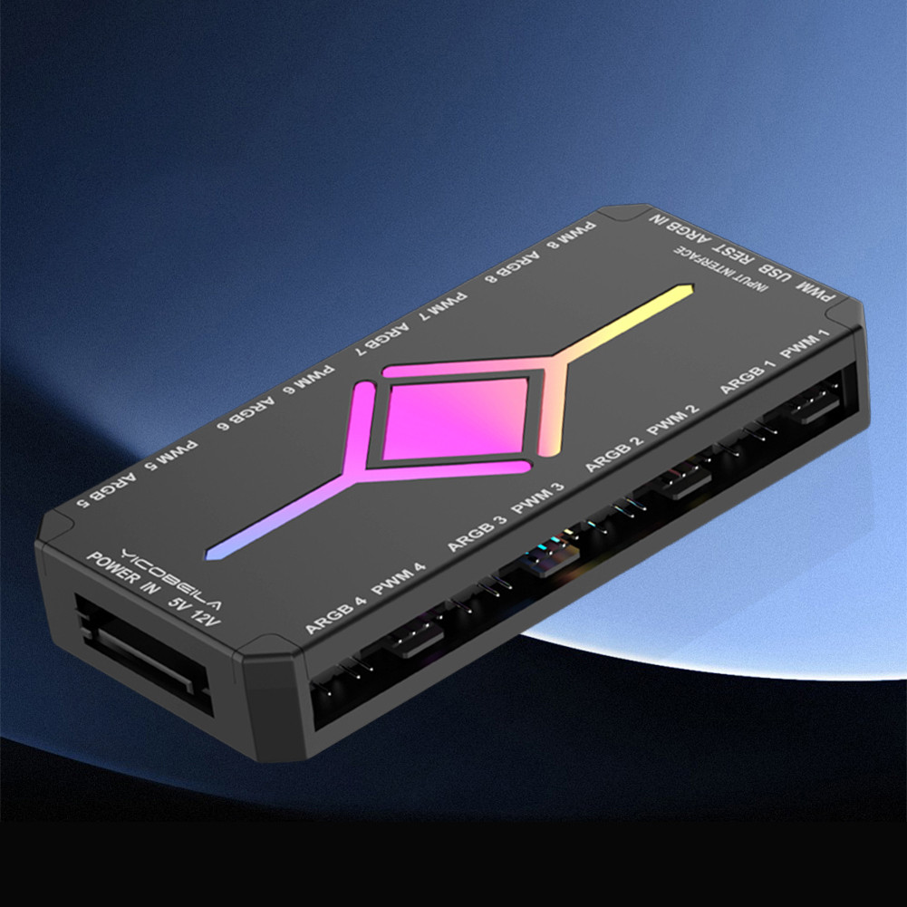 5V 3PIN ARGB 4PIN PWM Hub ARGB Fan Controller SATA Powered ARGB/PWM Hub ...