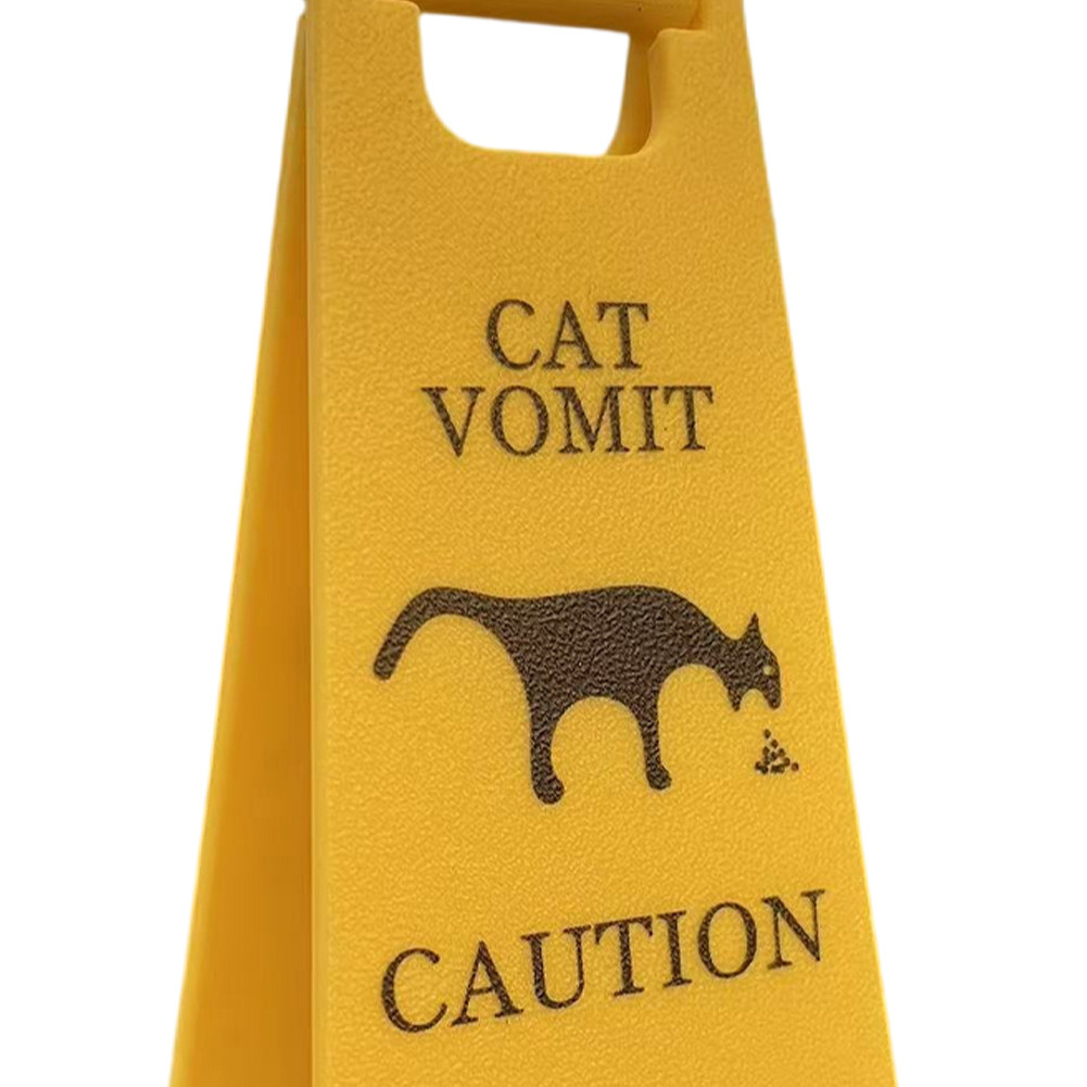 Cat Vomit Sign Warning Sign Bright Yellow Dog Vomit Sign Funny Creative ...