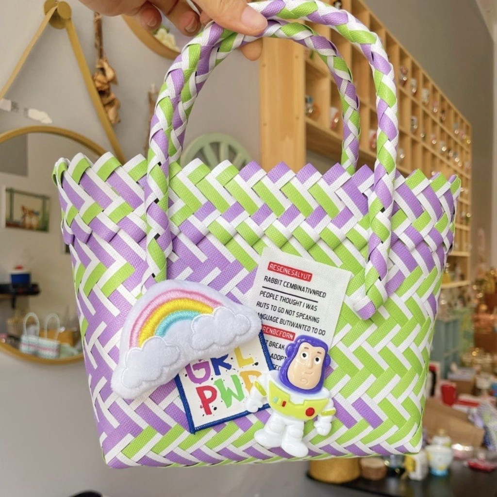 Beg Anyaman Lemon Bakul Sayuran Beg Tangan Beg Hadiah Kartun DIY Asli ...